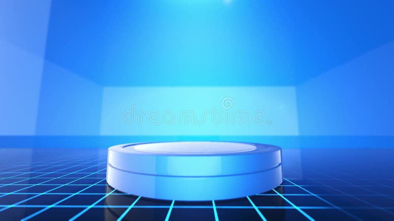 3d Animation, Round Platform with Grid Background Loop Stock Video ...