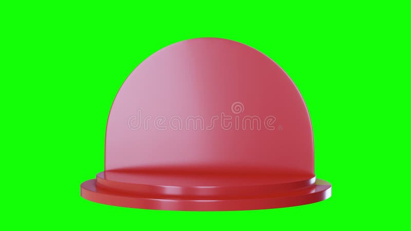 3d Animation Round Podium with Arc Wall Rotation on Green Screen ...