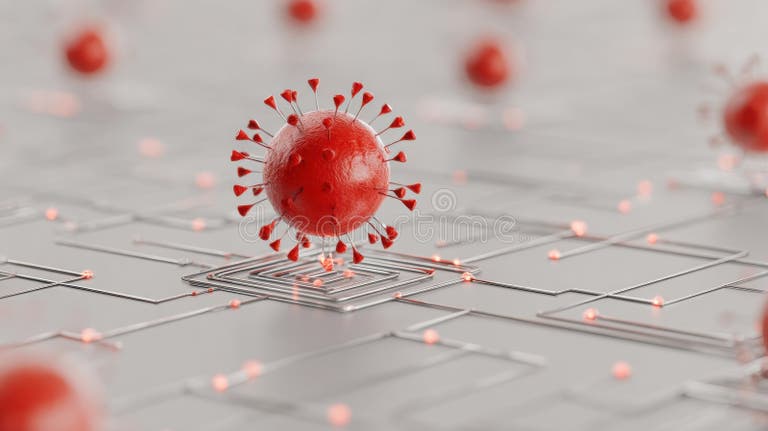 3D Animation Showcasing a Security Layer Successfully Blocking a Red ...