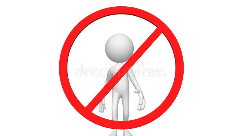 3D Animation Showing Forbidden Sign Stock Footage - Video of restricted ...