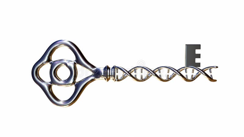 A 3d Animation of Silver Key with a Double Helix Structure Stock Video ...