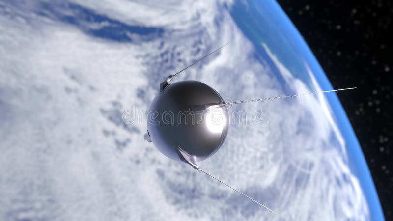 A 3D animation of Sputnik stock footage. Video of satellite - 284115320