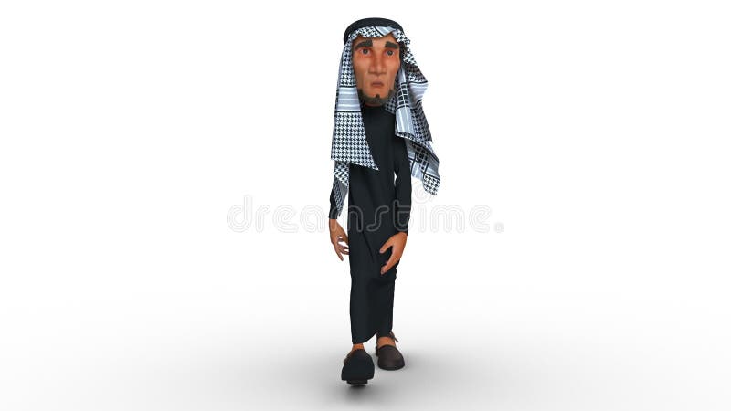 3d Animation of a Stylized Middle Eastern Man without Cast Shadow. Luma ...