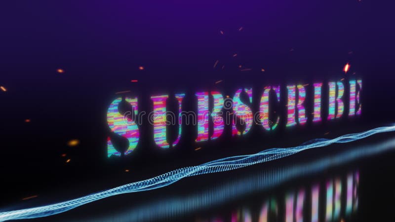 Seamless Subscribe. Scrolling Title Animation on Black Background Stock ...