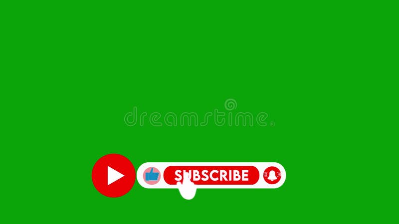 2D Animation Subscribe Notification and Bell Button Green Screen Stock ...