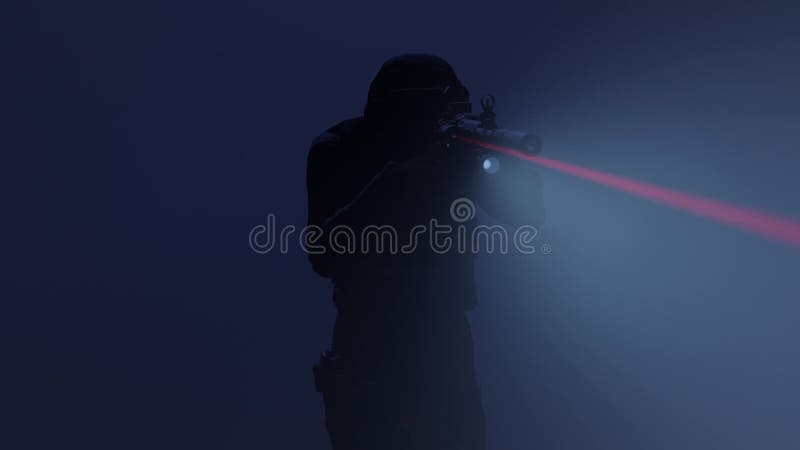 3D Animation of a Swat Officer in Action with the Flashlight and Laser ...