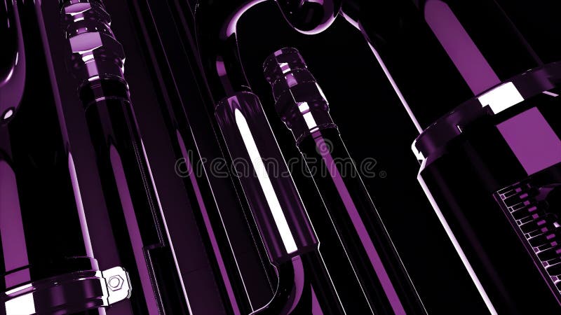 3D Animation of Technical Pipes. Motion. Pipes and Parts in Sewer ...