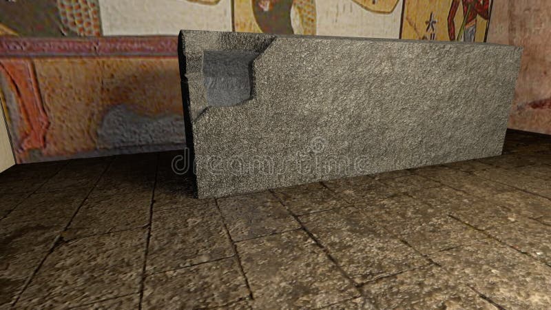 A 3D Animation of a Tomb in Ancient Egypt. a Greenscreen at the End of ...