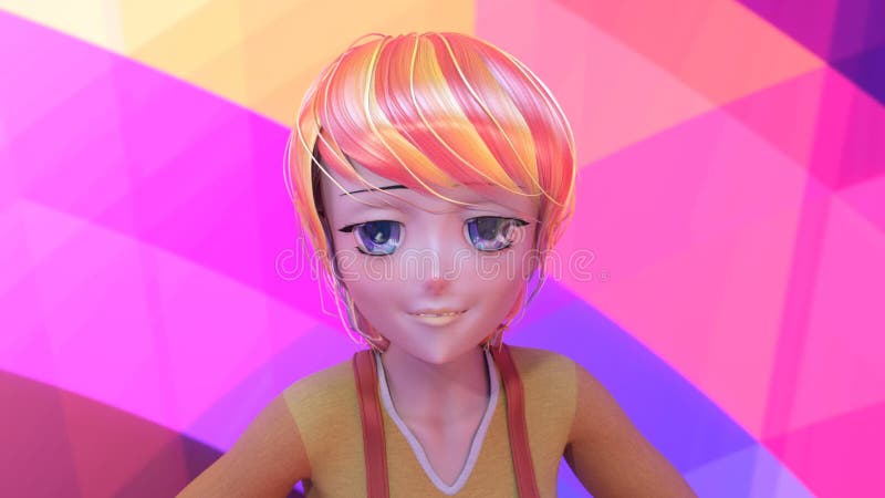 3D Animation of a Dancing Manga Girl Stock Video - Video of colors ...