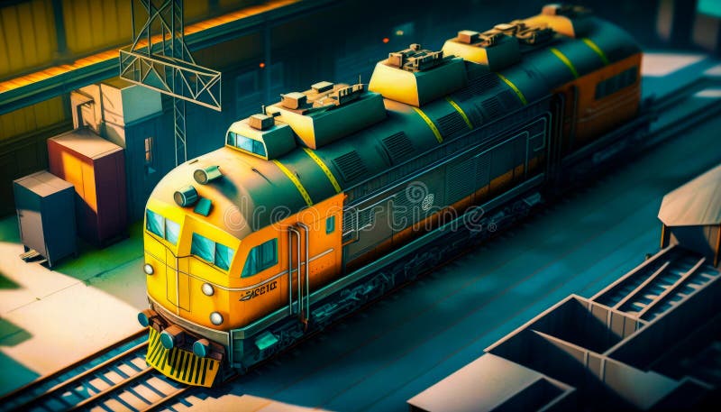 3d Animation of Train on the Tracks. Generative AI Stock Illustration ...