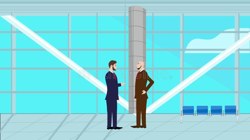 2D Animation of Two Business Man Character Talking Each Other in Modern ...