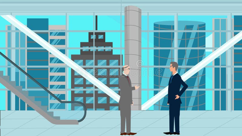 Animation of Two Business Man Character Talking Each Other on Green ...