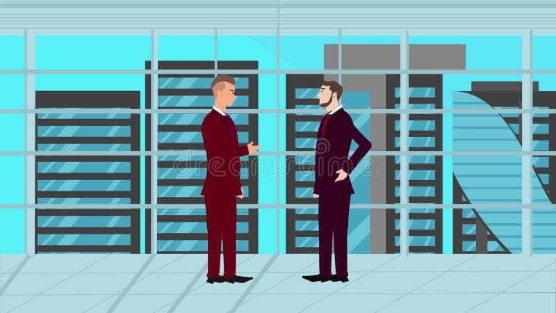 2D Animation of Two Business Man Character Talking Each Other in Modern ...