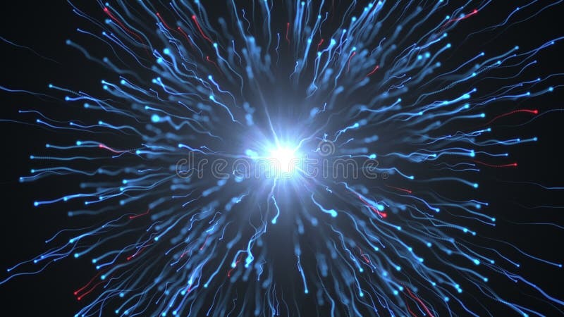 3d Animation of Two Charged Particles Colliding at High Speed Stock ...