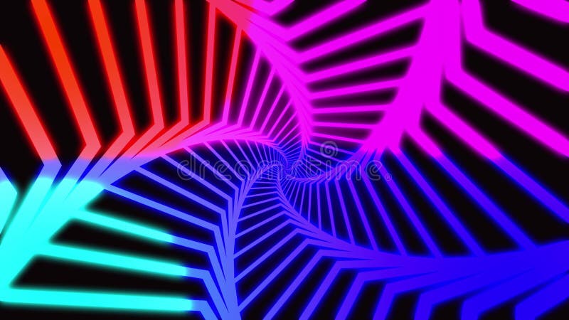 3D Animation of Various Lines and Sizes of Rotating Polygons on a Black ...