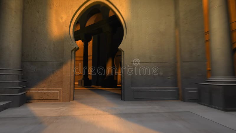 A Walk in a Temple Interior Decor Stock Video - Video of corridor ...