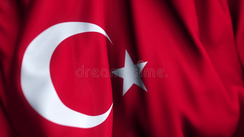3D Animation Waving Flag of Turkey in the Wind. National 3d Turkish ...