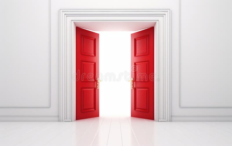 3D Animation of a Wide-Open Door. Generative by Ai Stock Illustration ...