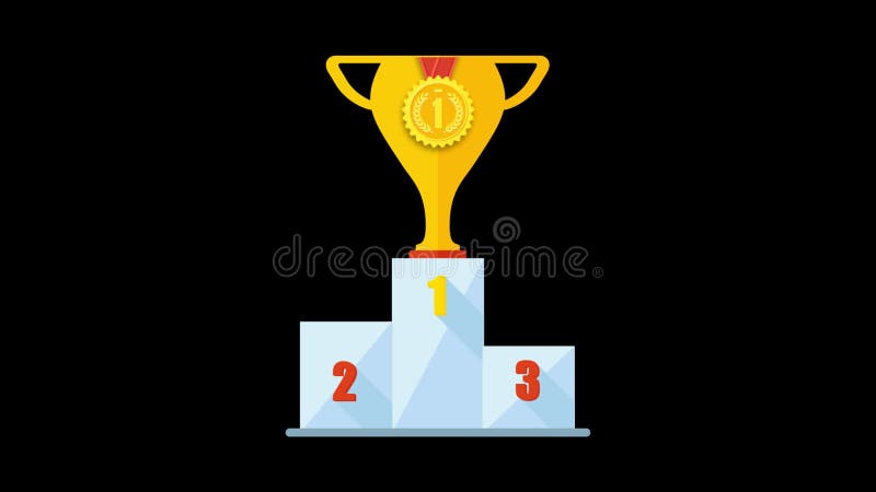 Top Three Winner Podium Pedestal Cartoon Animation Stock Video - Video ...