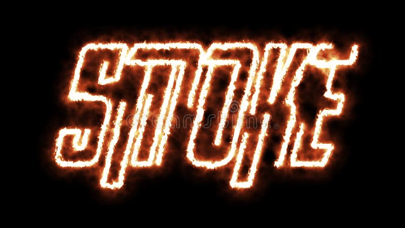 2D Animation of Word SMOKE Made with Letter on Fire on Black Background ...