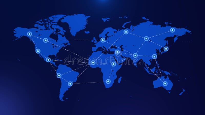 3D Animation World Maps Point Art Dots Connecting Line Dots Makes ...