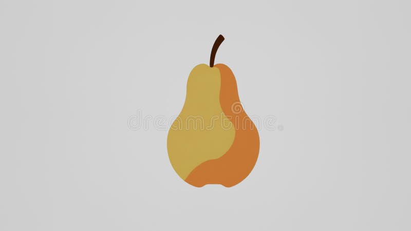 2d Animation of a Yellow Pear Isolated on a White Background. Stock ...