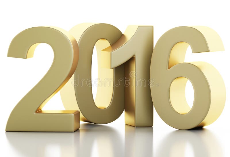 3D Ano Novo 2016 ilustração stock. Ilustração de dimensional - 55794661