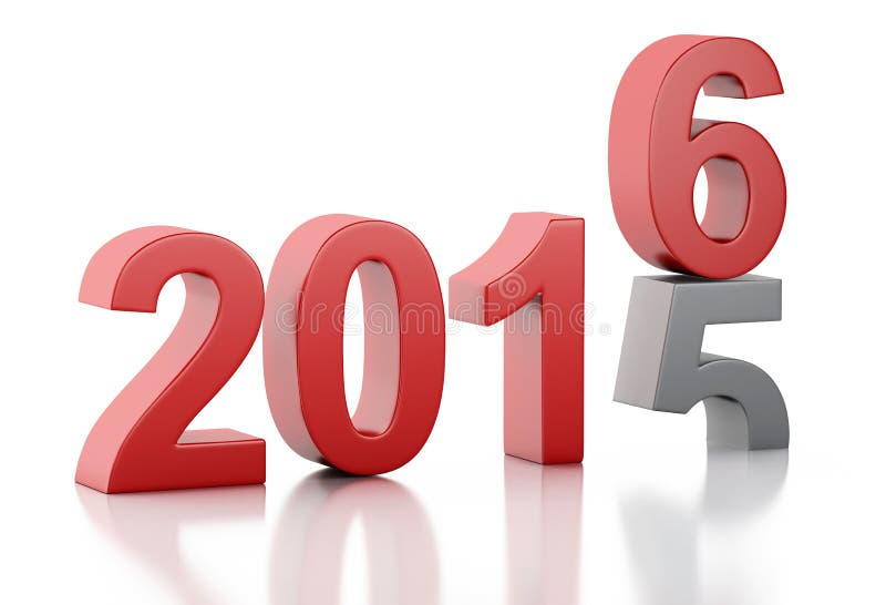 3d ano novo 2016 ilustração stock. Ilustração de dimensional - 55794661