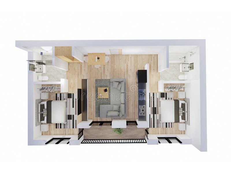 Floor Plan 2 Bedrooms Stock Illustrations – 18 Floor Plan 2 Bedrooms ...