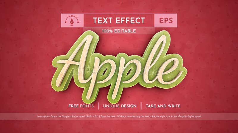 Apple Fruit Font Stock Illustrations – 3,631 Apple Fruit Font Stock ...