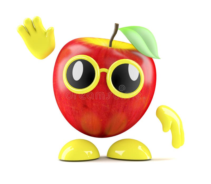 3d Apple waves hello stock illustration. Illustration of crisp - 42030497