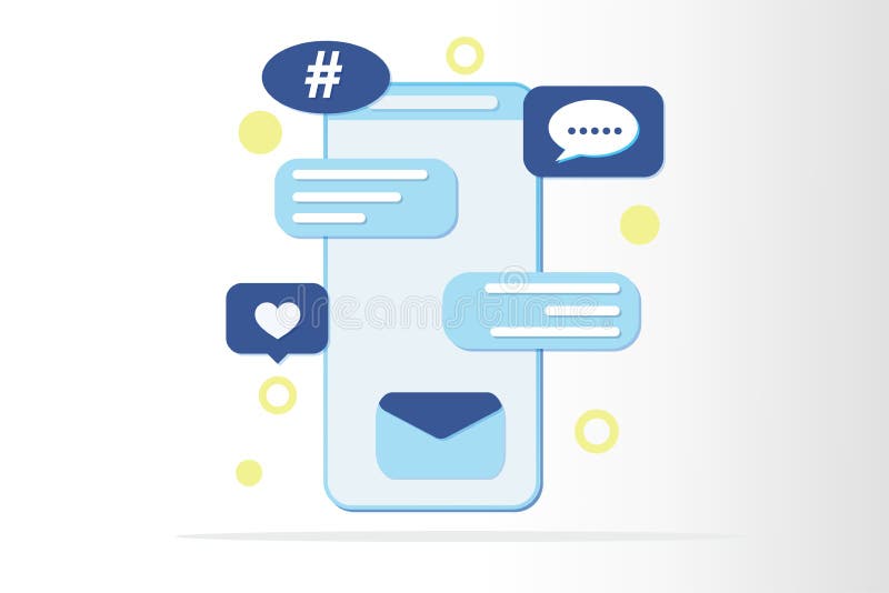 Messaging Conversation App Concept. Mockup Social Media Background Copy ...