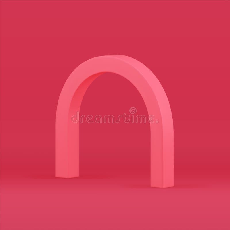 3d Arch Pink Curved Geometric Foundation Decorative Circular Column ...