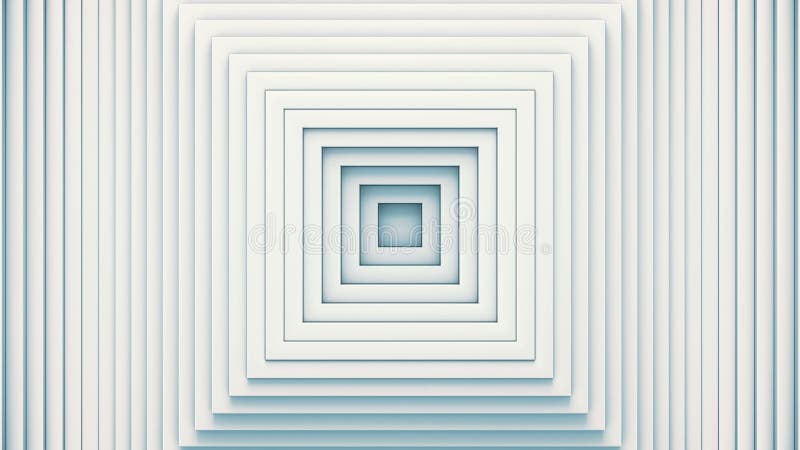 3d Architectural Abstract Background. Concentric White Clean Square ...