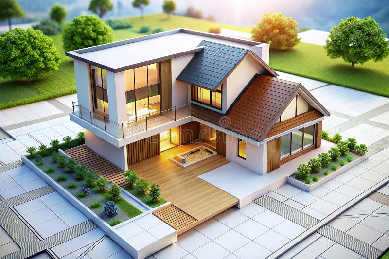 3D Architectural House Model Modern Home Design Visualization on ...