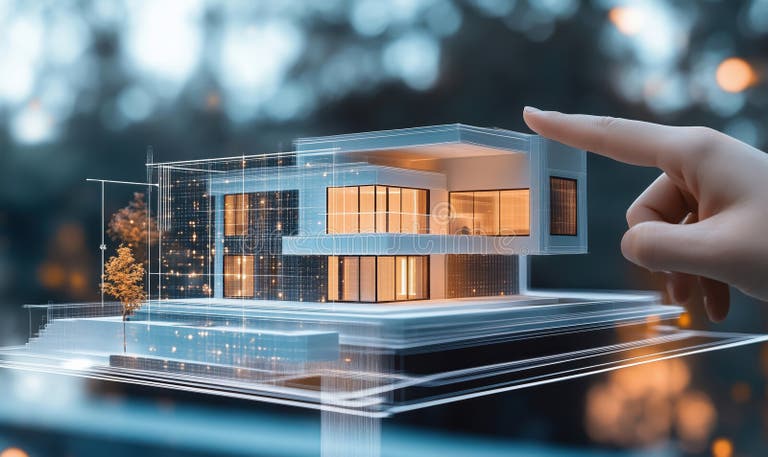 3D Architectural Model Visualization, Modern House Design, Hand ...
