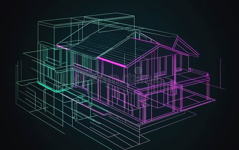 3D Architectural Rendering of a Modern House Design Showcasing Detailed ...