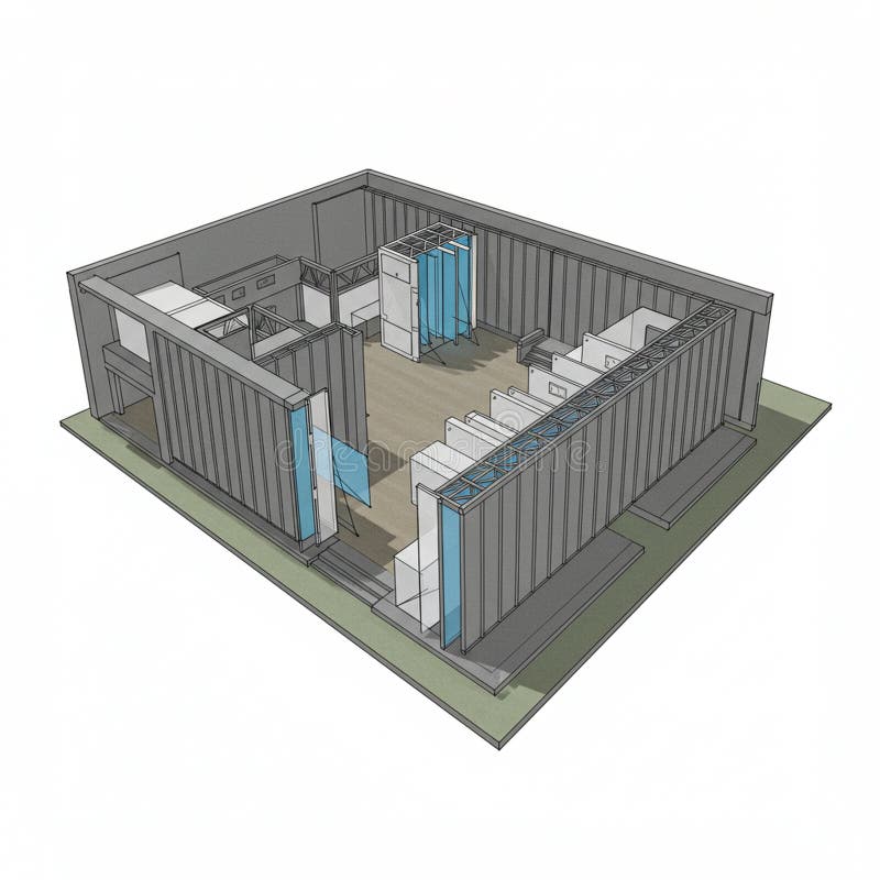3D Architectural Rendering of a Modern, Modular Container House. the ...