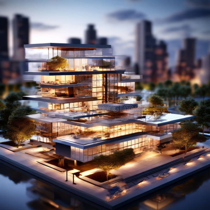 Architectural Visualization: Detailed Cross-section of a Contemporary Single-family House with ...