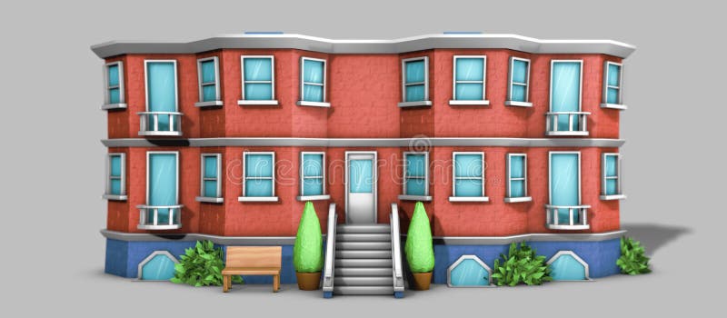 3D Architecture Model House Stock Illustration - Illustration of ...