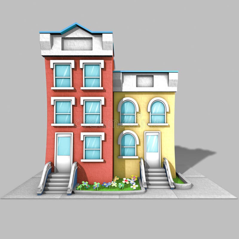 3D Architecture Model House Stock Illustration - Illustration of ...