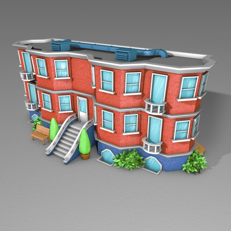 3D Architecture Model House Stock Illustration - Illustration of ...