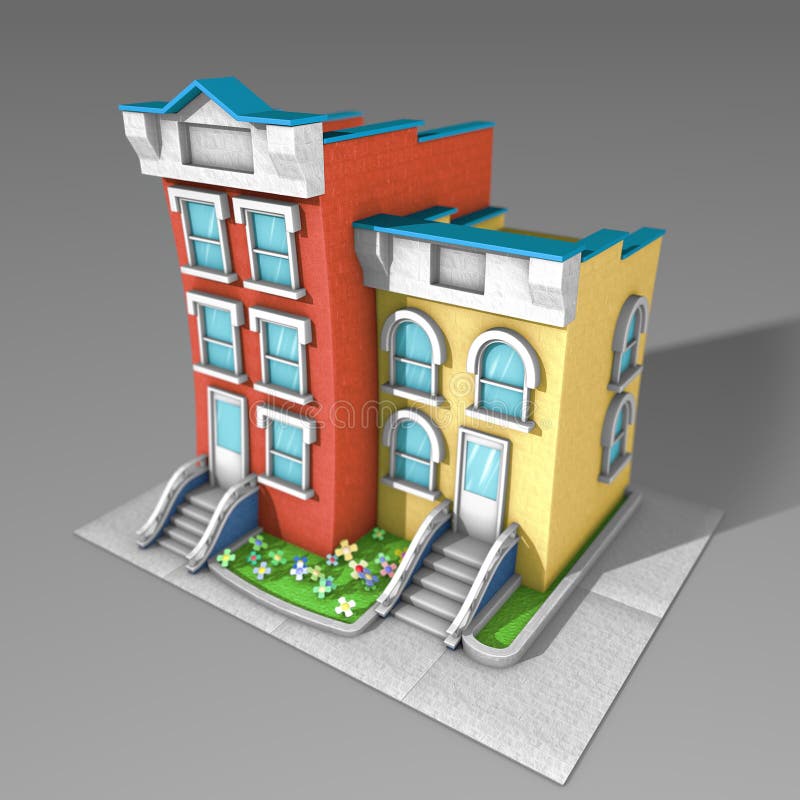 3D Architecture Model House Stock Illustration - Illustration of home ...