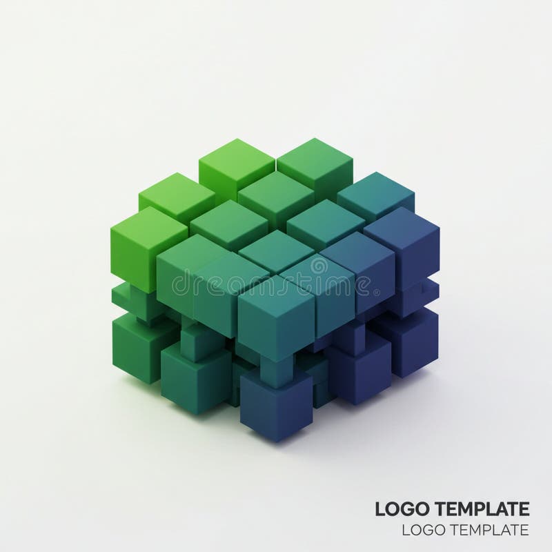 A 3D Arrangement of Multiple Small Cubes Forms a Larger Cube-like ...