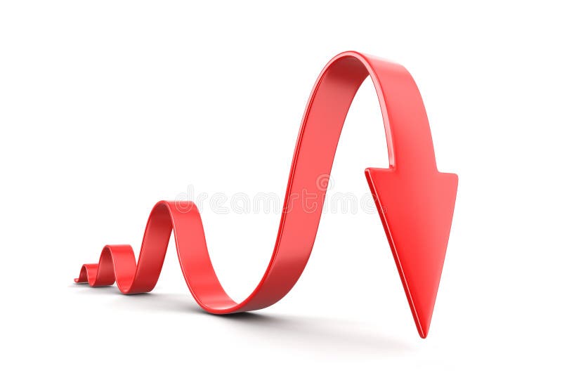 3d arrow downwards stock illustration. Illustration of graphic - 80781404