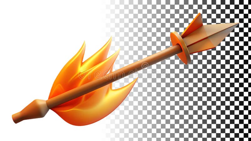 3D Arrow with Feather, Ancient Weapon, and Historical Tool Icon Png ...