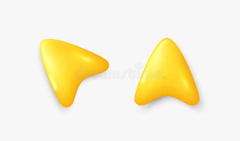 3d Arrow Pointer Icon Isolated on White Background. Yellow Realistic ...