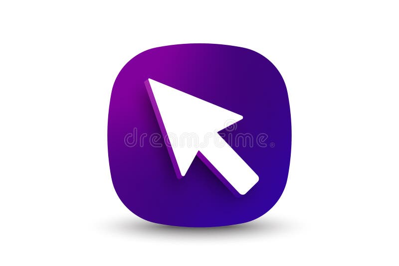 3d Arrow Pointer Mouse Cursor Icon Click Here Arrow Computer Interface Button Vector Stock