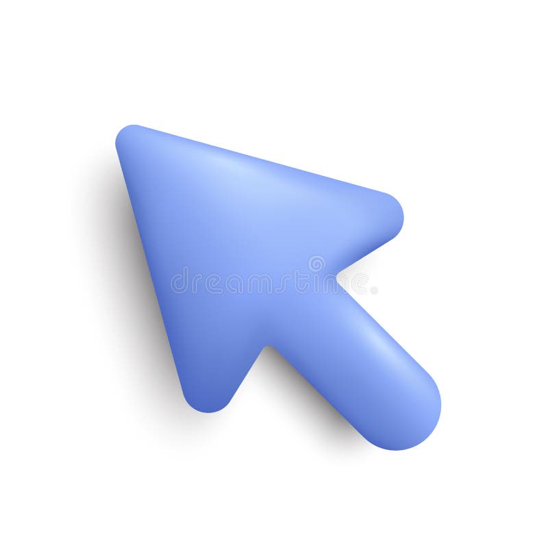 3d Arrow Pointer Mouse Cursor Icon Computer Interface Render Click Here Arrow Vector Stock