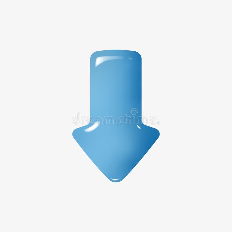 3d Arrow Pointing Down Blue Color. Vector Stock Vector - Illustration ...